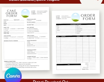 Editable Cake Order Form | Simple Order Form Template | Etsy Shop ...