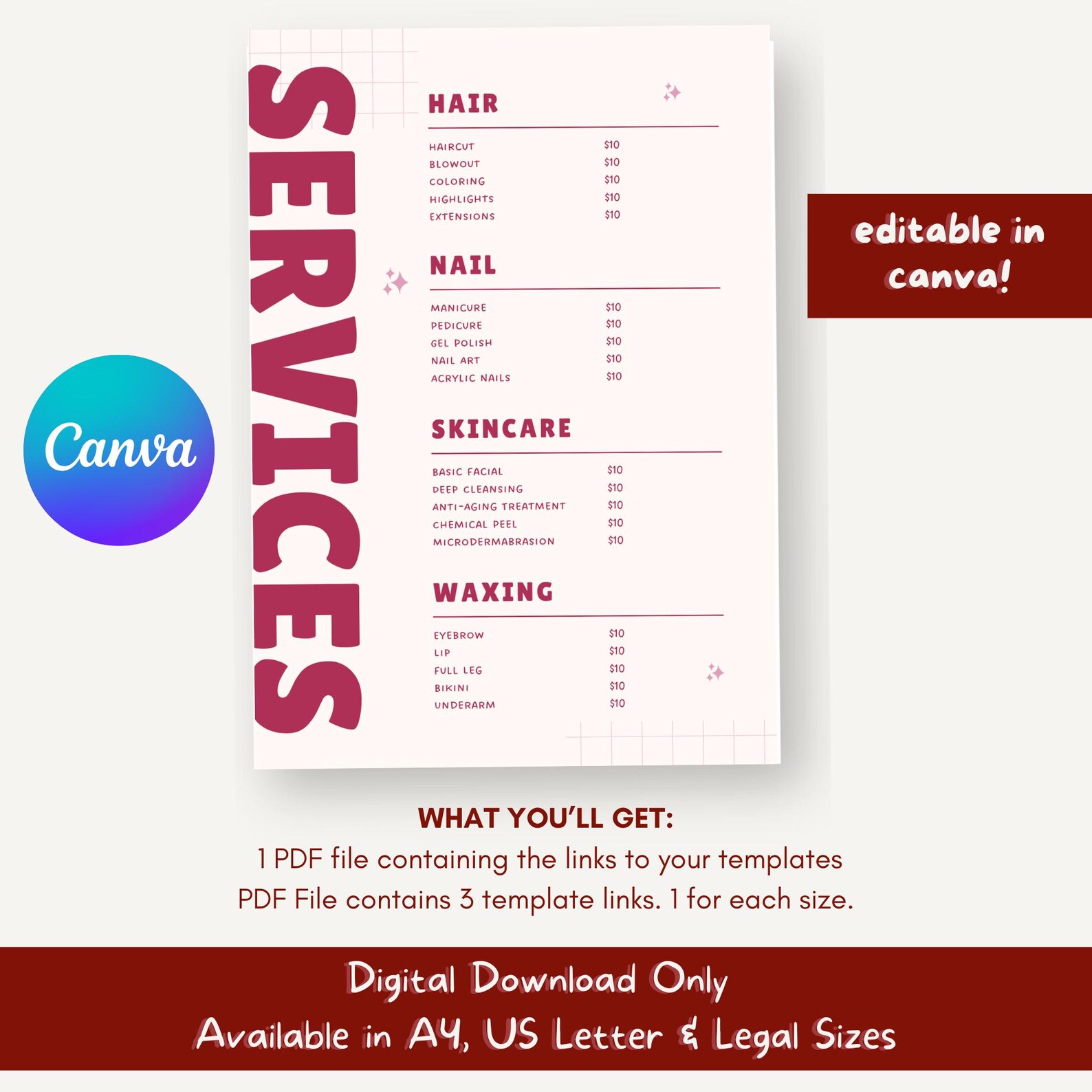 Editable Price List Template | Price List | Bakery Business Forms ...