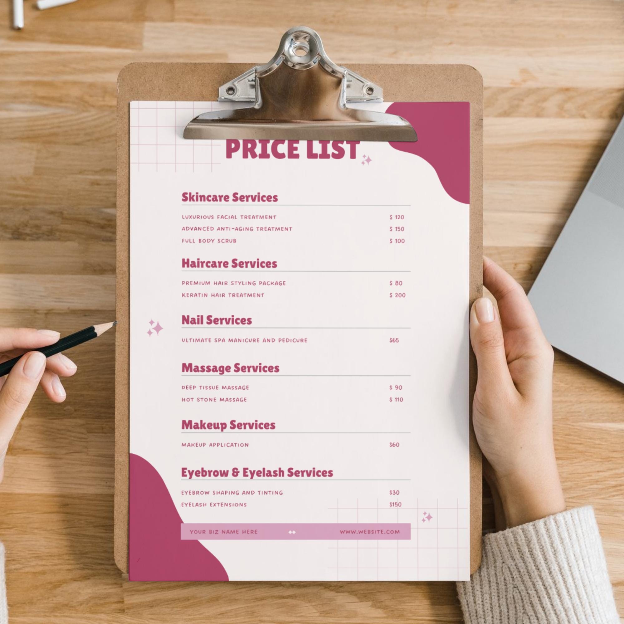 Editable Price List Template | Price List | Bakery Business Forms ...