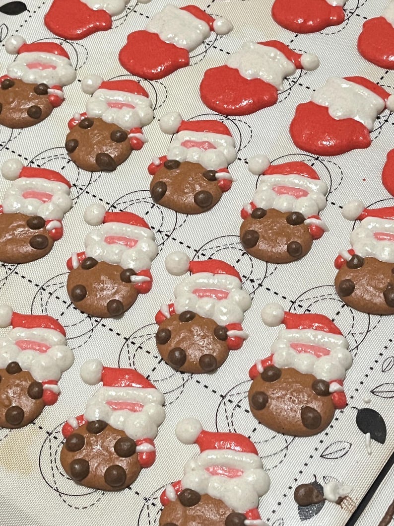 Printable Santa Cookie Macaron Template Curls and Sweets - Etsy