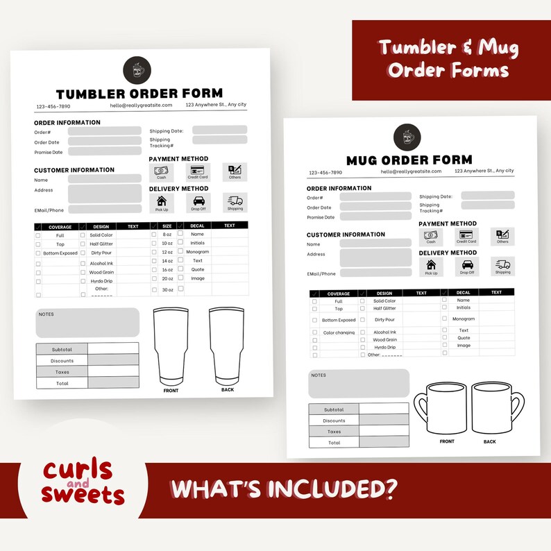 Editable Order Form BUNDLE, Simple Order Form Template Cake Order Form ...