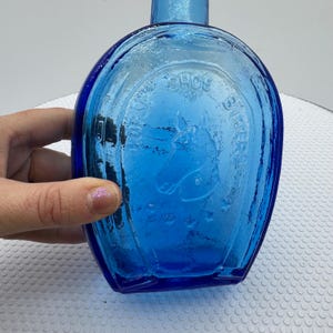 Vintage Wheaton NJ Glass Bottle - Blue Aqua Wheaton Horse Shoe Bitters ...