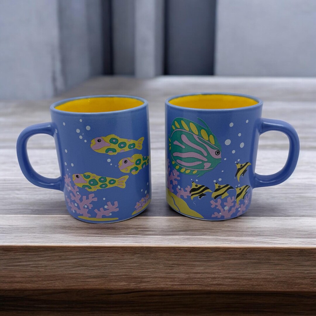 Vintage Coffee Cups - Takahashi San Francisco Fish Mugs – Ocean-themed ...