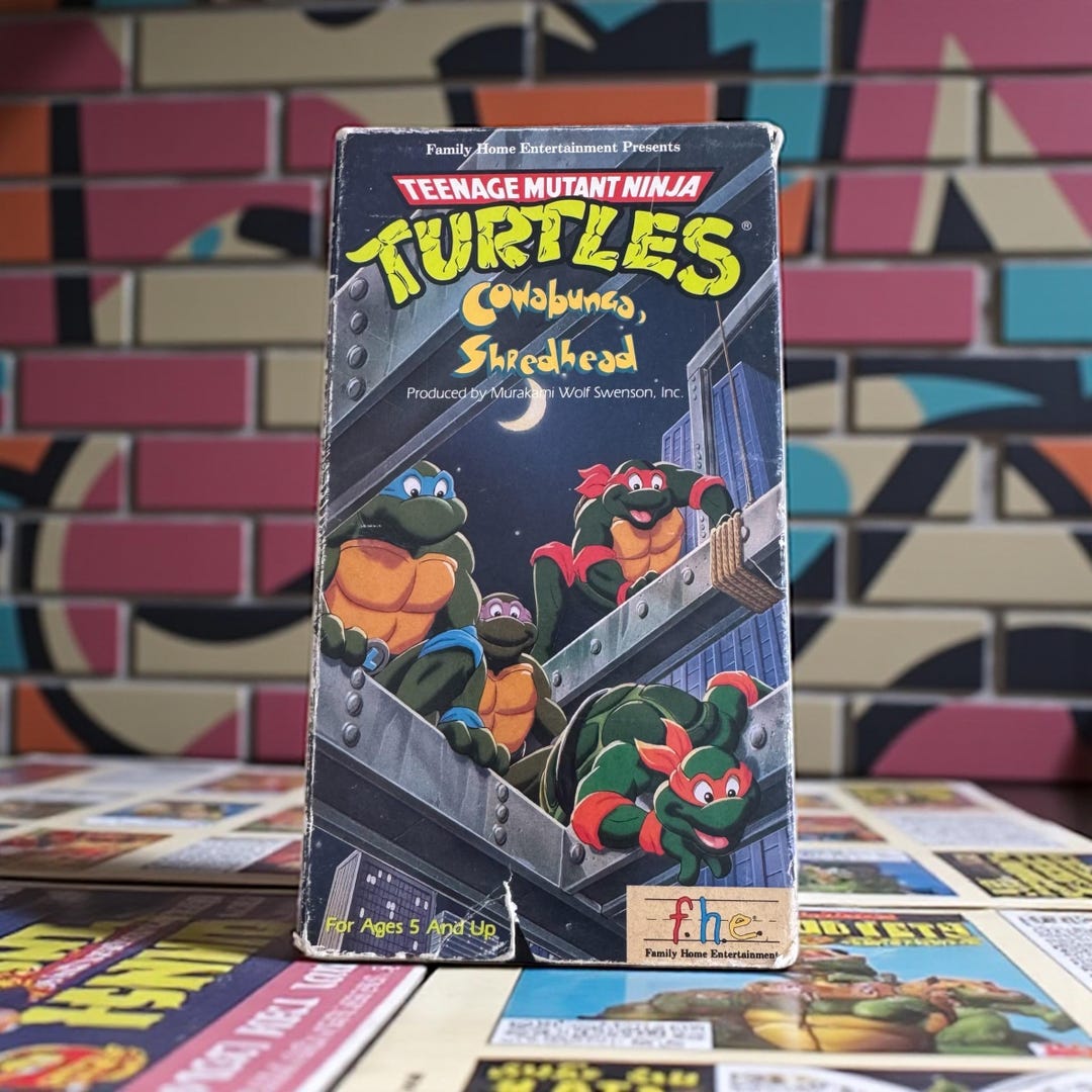 Vintage Teenage Mutant Ninja Turtles VHS – “cowabunga Shredhead” (1989 ...