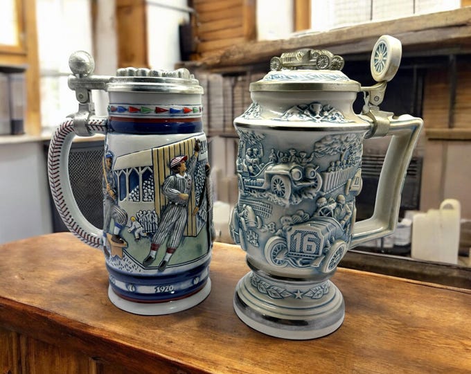 Vintage AVON Beer Stein - 1984 Baseball Player Colorful Stein or 1989 ...