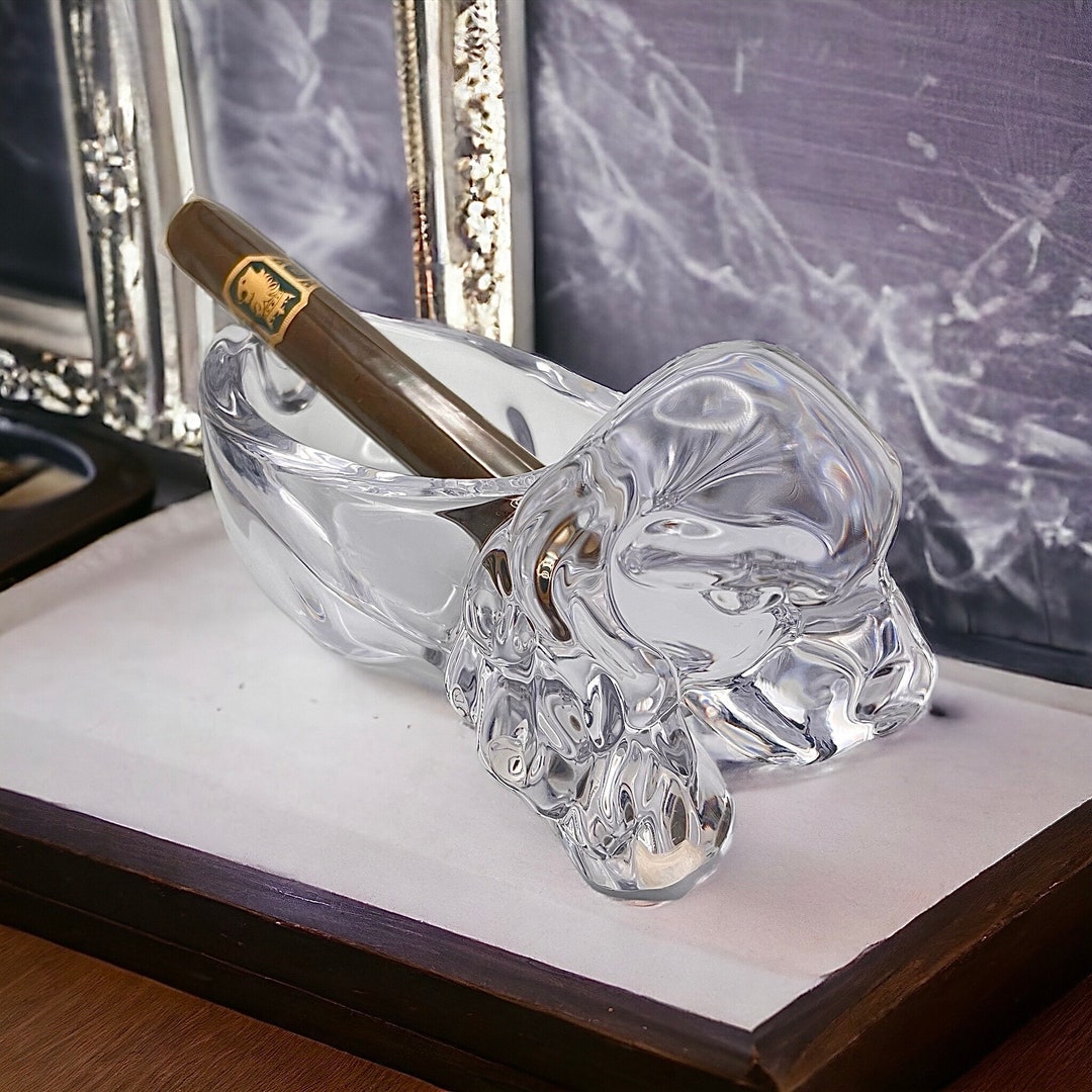 Vintage Glass Ashtray - Smoking Paraphernalia - Barware Man Cave Decor ...