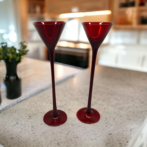 Red Cordial Glasses - Etsy