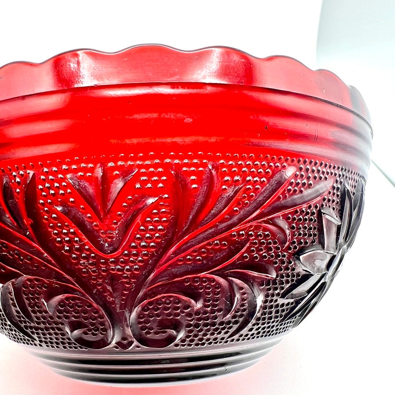 Vintage Royal Ruby Red Scalloped Bowl Ruby Red Candy Bowl Perfect for ...