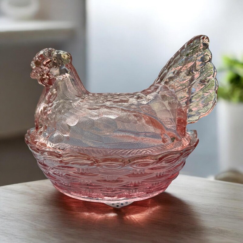 Glass Hen on Nest - Etsy