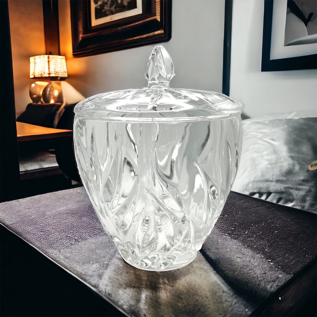 Vintage Gorham Crystal Canister With Lid Heavy Thick Lead Glass Perfect ...