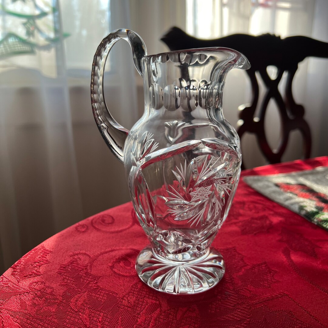 Vintage Glass Creamer Pitcher Beautiful Heavyhand Cut - Etsy