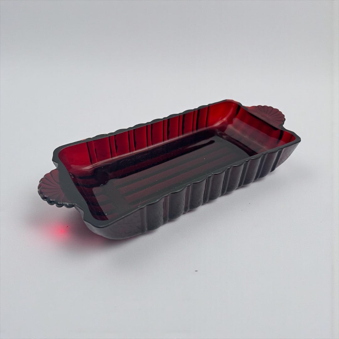 Vintage Anchor Hocking Royal Ruby Relish Dish – Ribbed Rectangular ...