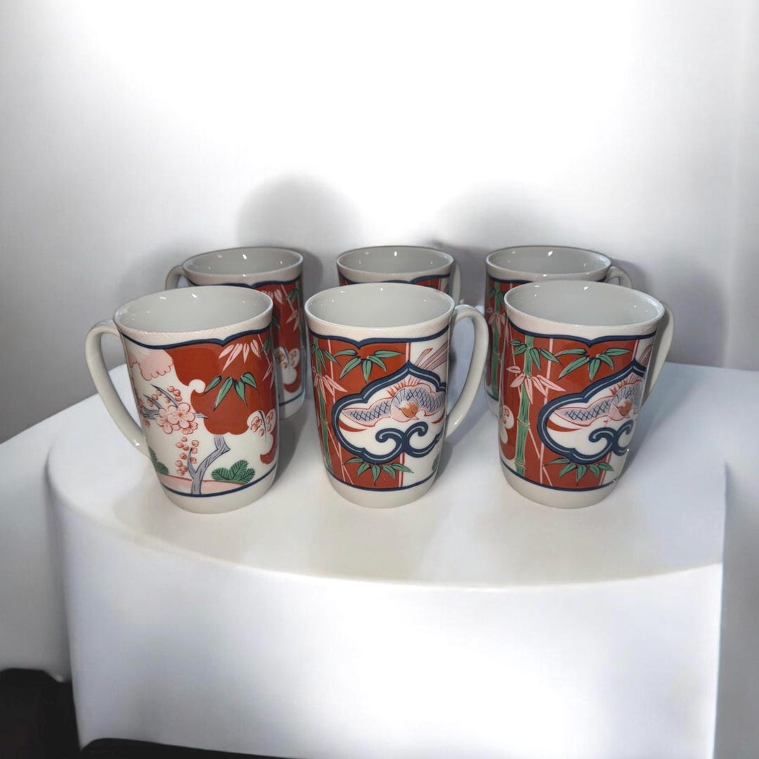 Vintage Heirloom by Neiman Marcus Mugs – Set of 6 – Georges Briard Fine ...
