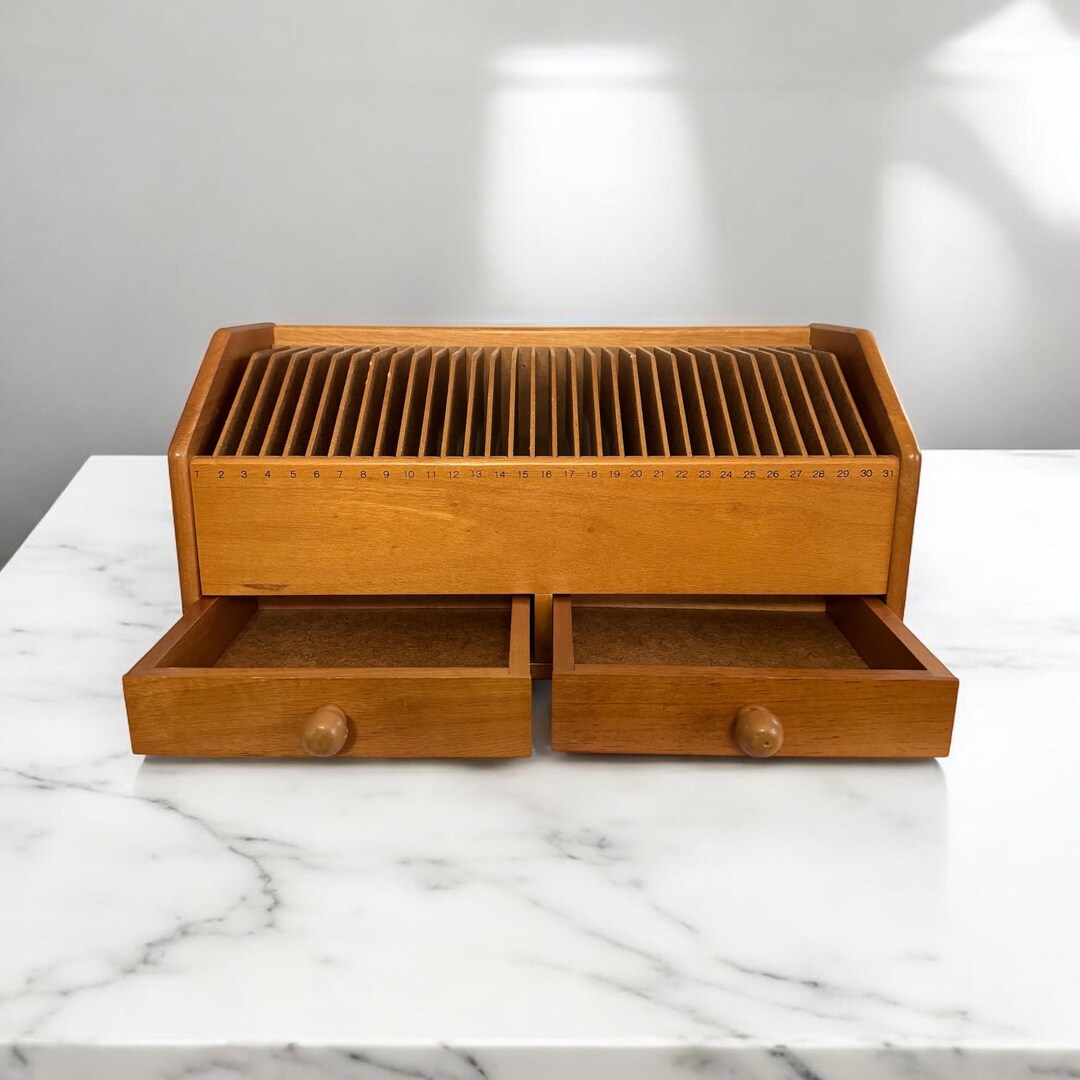 Vintage Daily Vertical Desktop Organizing File Slots Numbered 1-31 ...