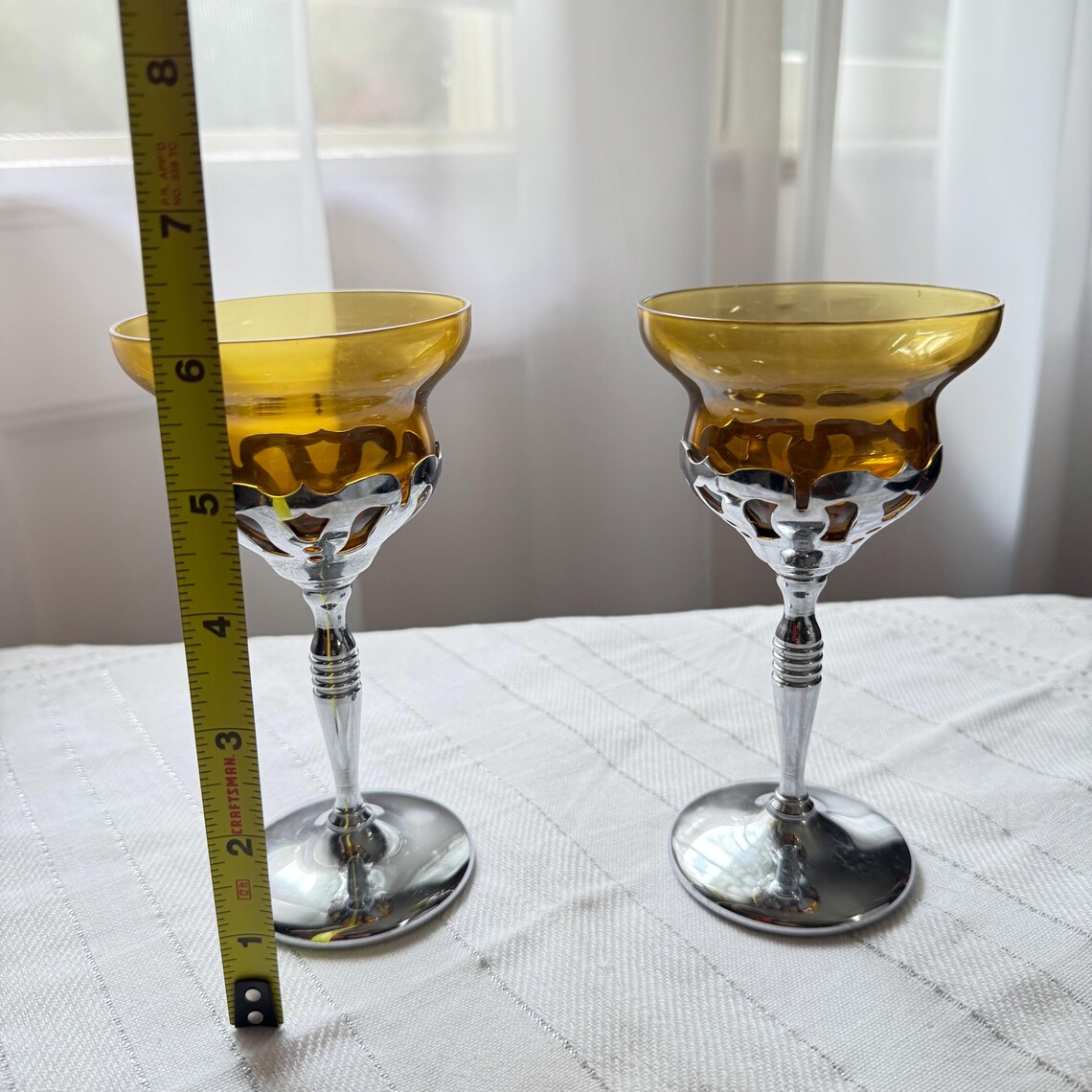 Vintage Cambridge Farberware Wine Glasses – Set of 2 Silver Tone Stem ...
