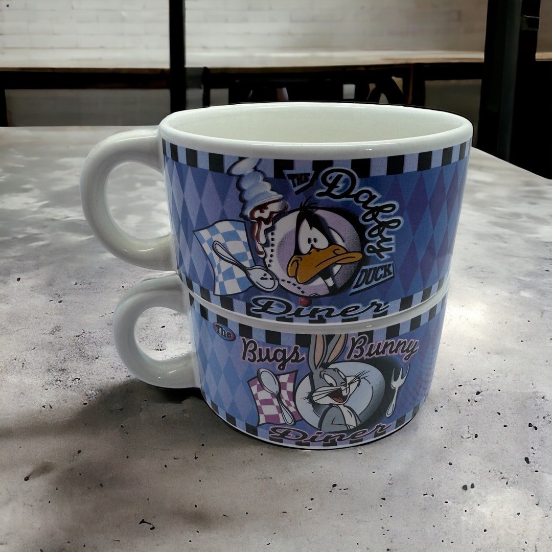 Vintage Mug Bugs Bunny and Daffy Duck Cartoon - Stackable Diner Soup ...