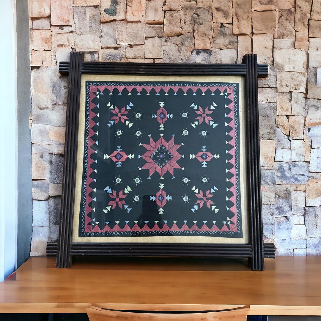 Vintage Boho Wall Hanging - Indian Embroidery Design - Mirror Work ...