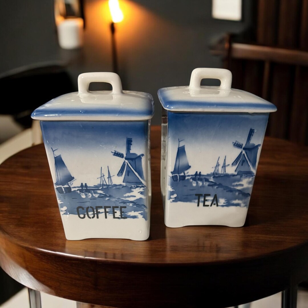 Set of 2 Ceramic Canisters - Vintage Ditmar Urbach Czechoslovakia ...