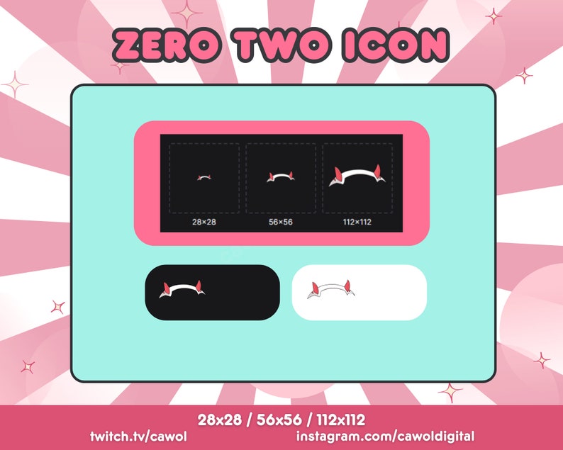 Zero Two Horns Channel Points Icon for Your Twitch Stream - Etsy