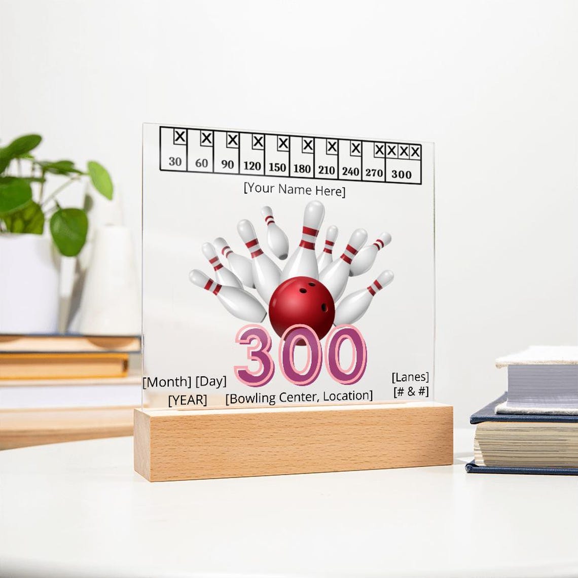 Bowling 300 Game Honor Score Reward Acrylic Perfect Game - Etsy