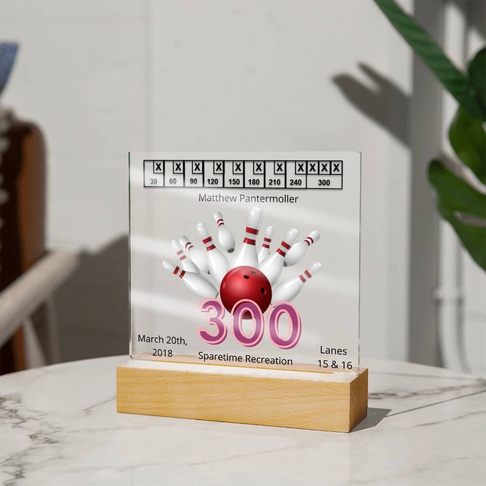 Bowling 300 Game Honor Score Reward Acrylic Perfect Game - Etsy