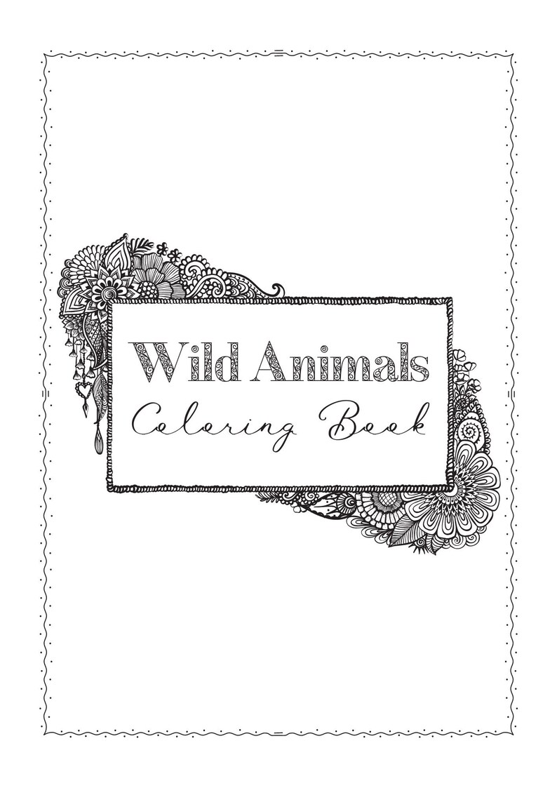 15 Page PRINTABLE WILD ANIMALS Colouring Book for Kids/children - Etsy