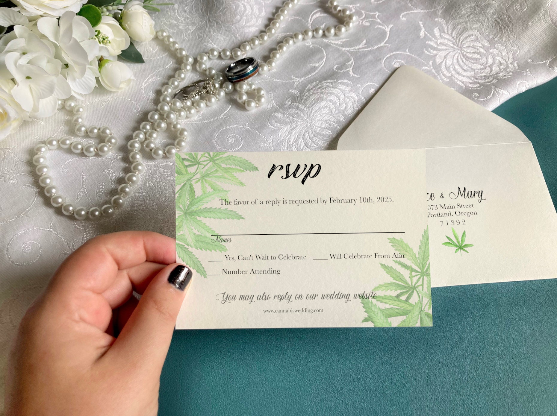 Cannabis Wedding Invitation Suite, Invitation Bundle, Digital Documents ...