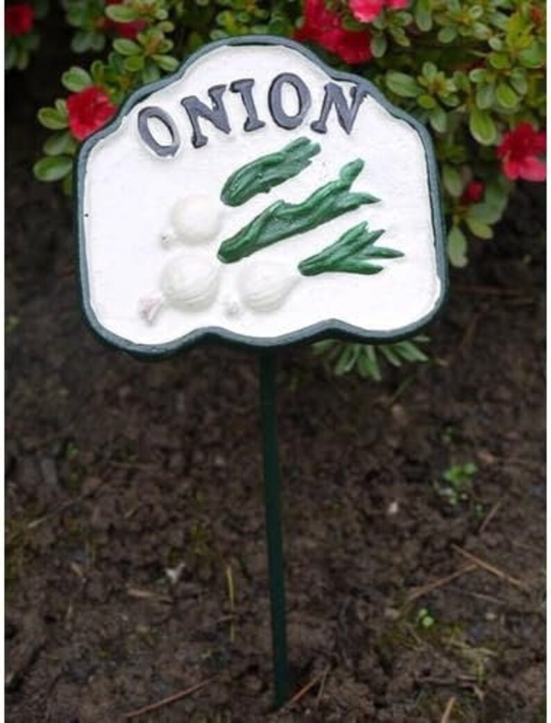 Onion Cast Iron Garden Vegetable Marker Sign Rustic and Durable Plant ...