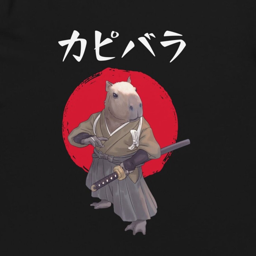 Sword-wielding Capybara Tee: Japanese Samurai Twist Unisex Organic ...