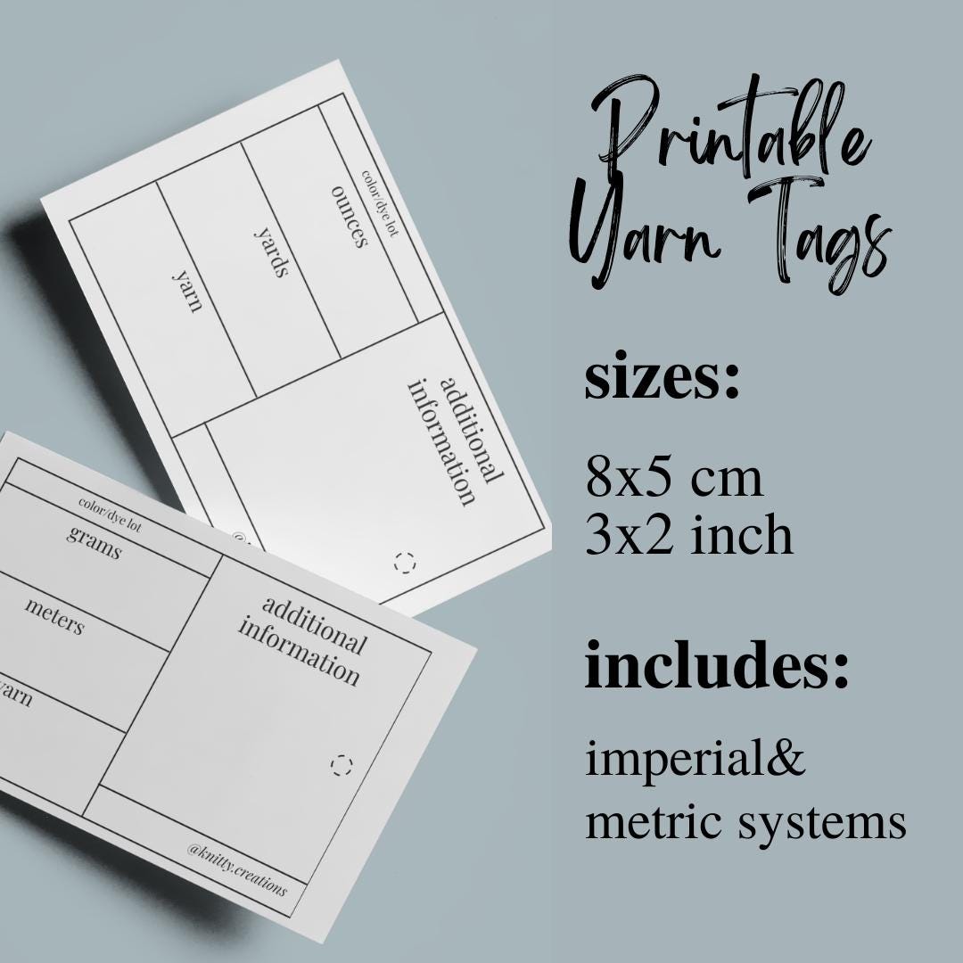 Printable Yarn Stash Labels Tags – Digital Download for Yarn ...