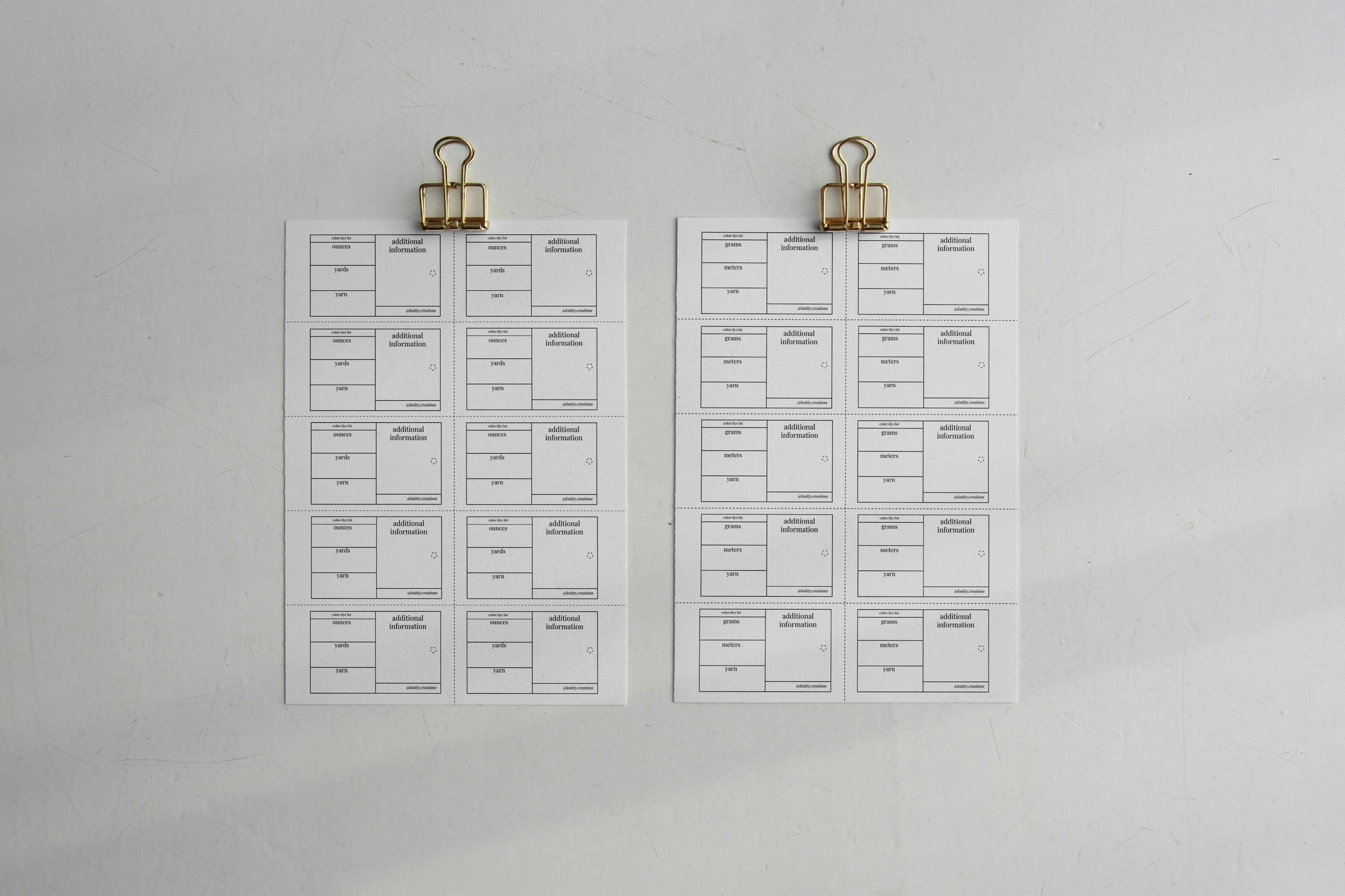 Printable Yarn Stash Labels Tags – Digital Download for Yarn ...