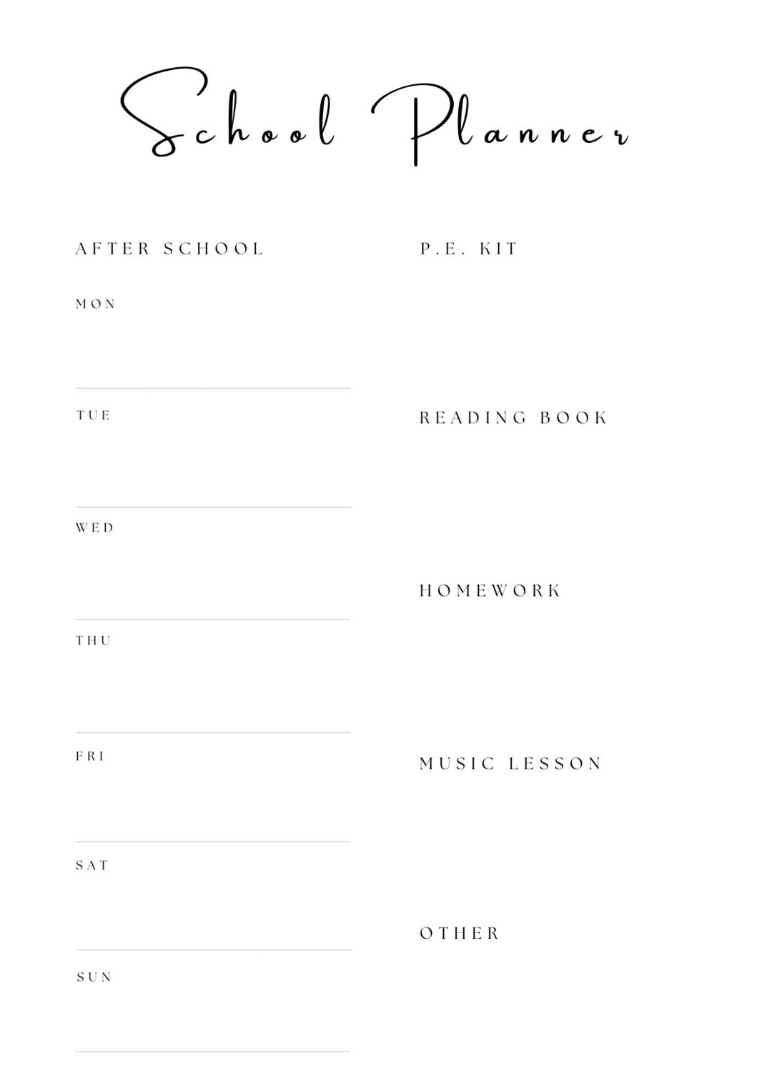 Minimalist School Admin Planner Printable Template - Etsy
