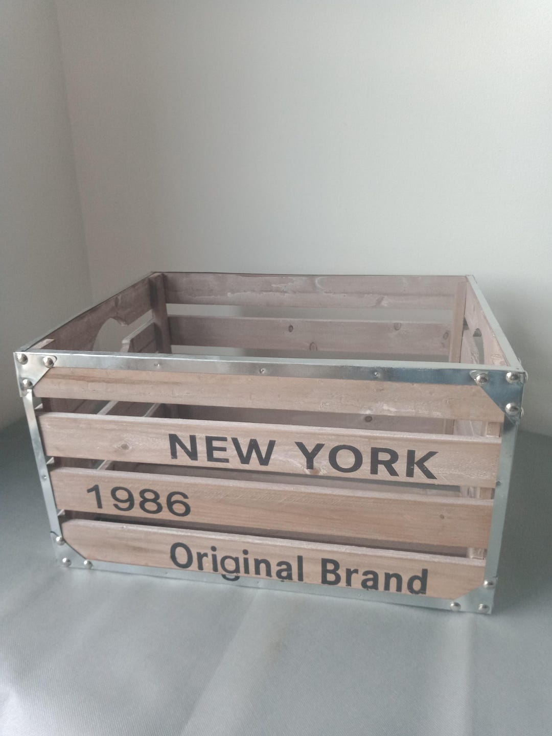 Industrial Wood and Metal Storage Crate - Etsy