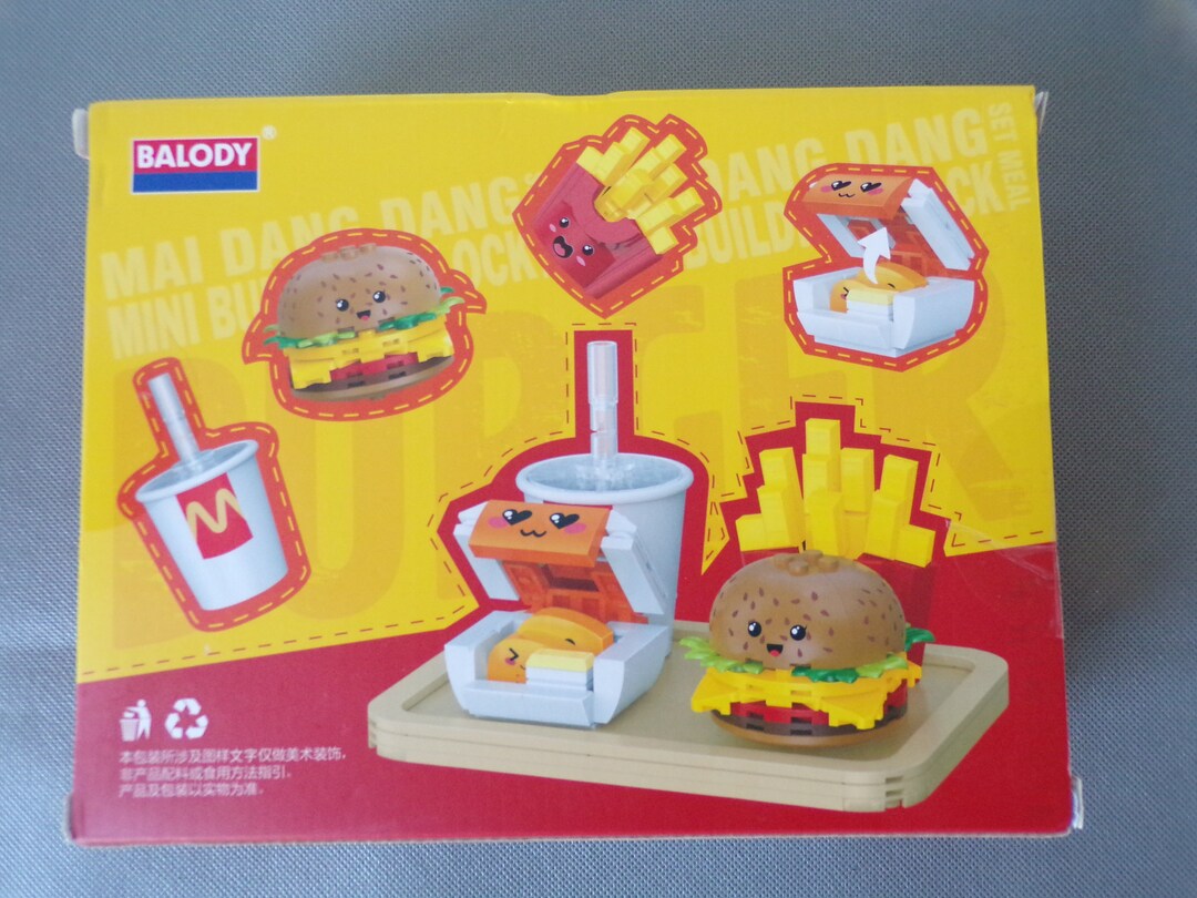 Toy Tray, Hamburger, Fries, Nuggets Bricks to Build 261 Pieces Lego ...