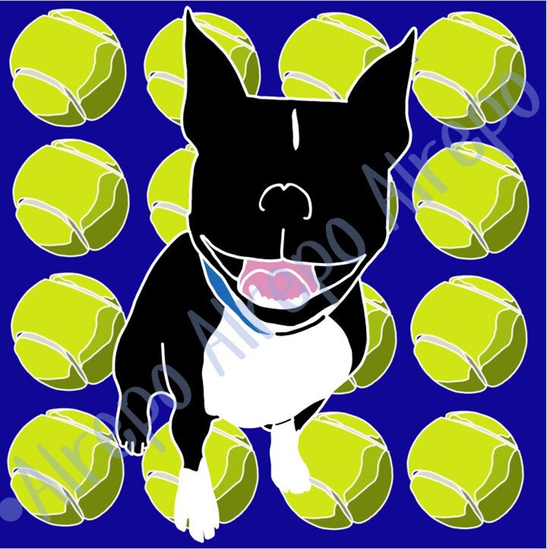 Porter Tennis Ball - Boston Terrier Dog | Wall Art | Kids Room Decor ...