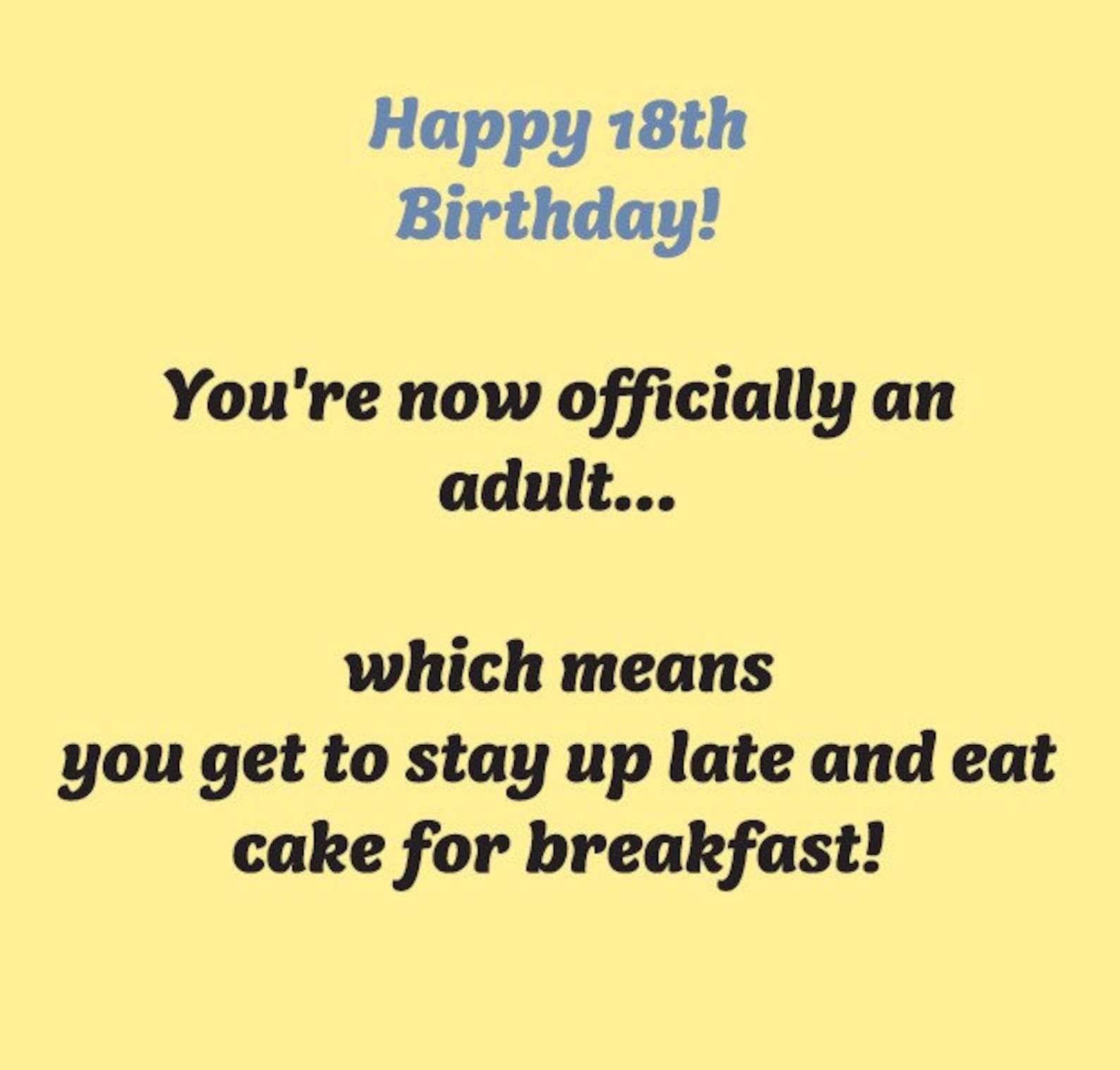 18th Printable Birthday Funny Birthday Card Funny Birthday Wishes ...