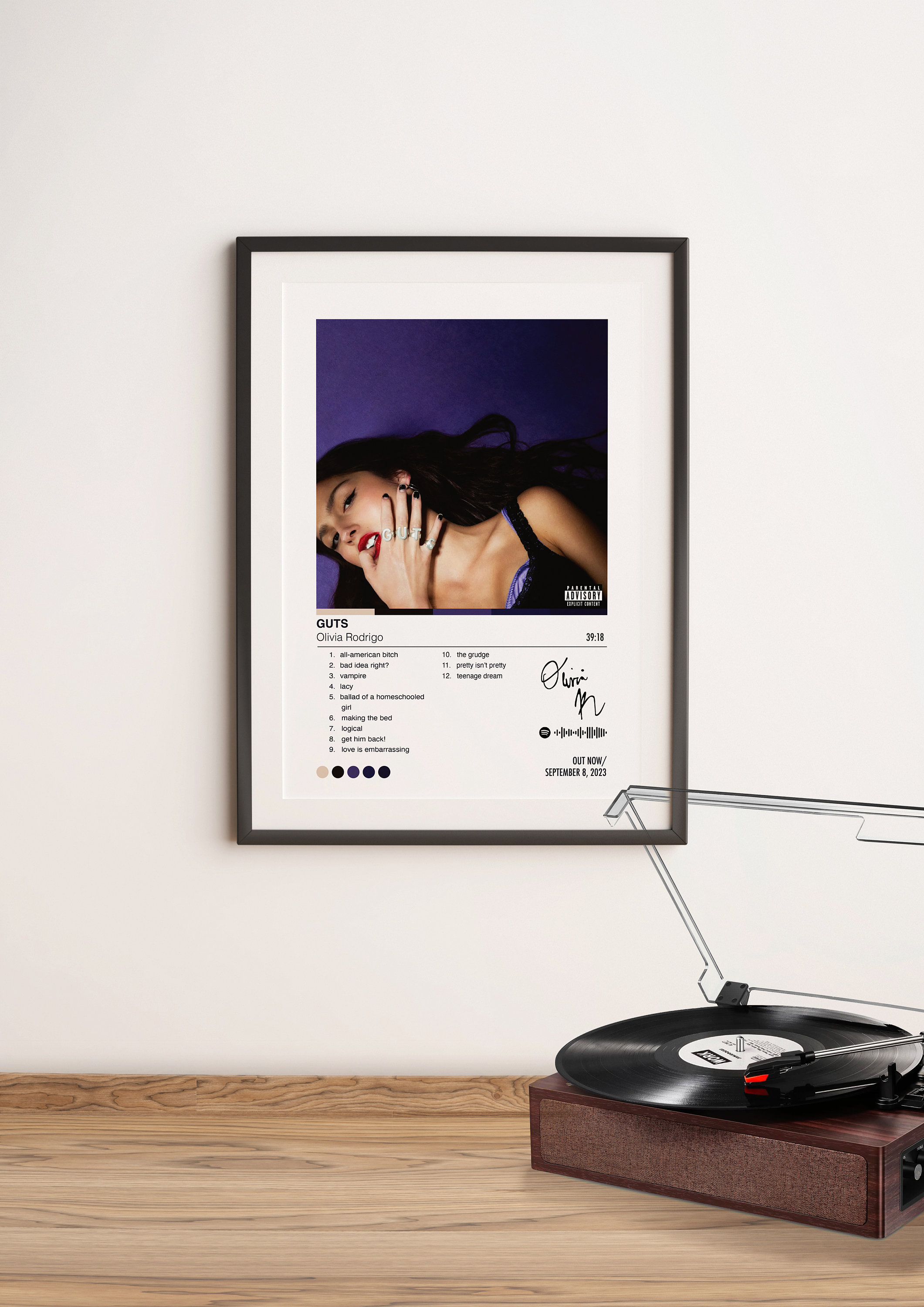 Olivia Rodrigo Guts Album Cover Print, Olivia Rodrigo Poster by Ehab ...