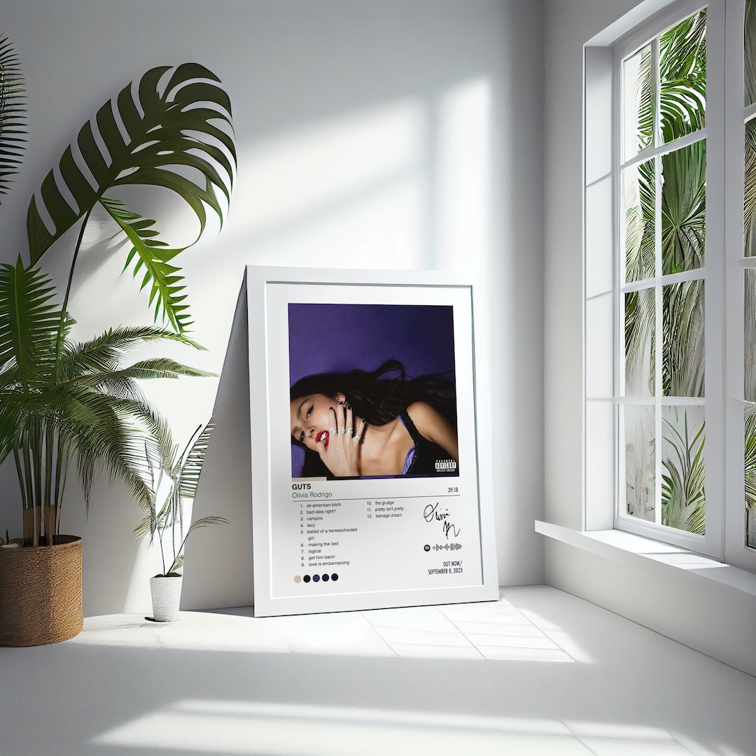 Olivia Rodrigo Guts Album Cover Print, Olivia Rodrigo Poster, Digital ...