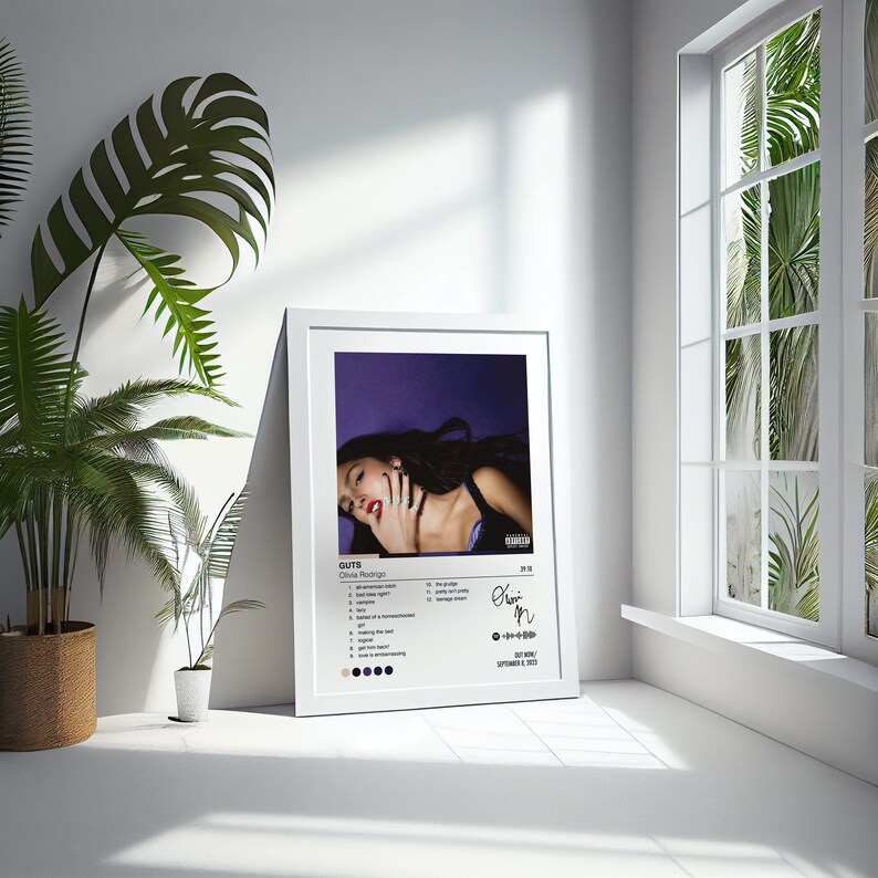Olivia Rodrigo Guts Album Cover Print, Olivia Rodrigo Poster, Digital ...