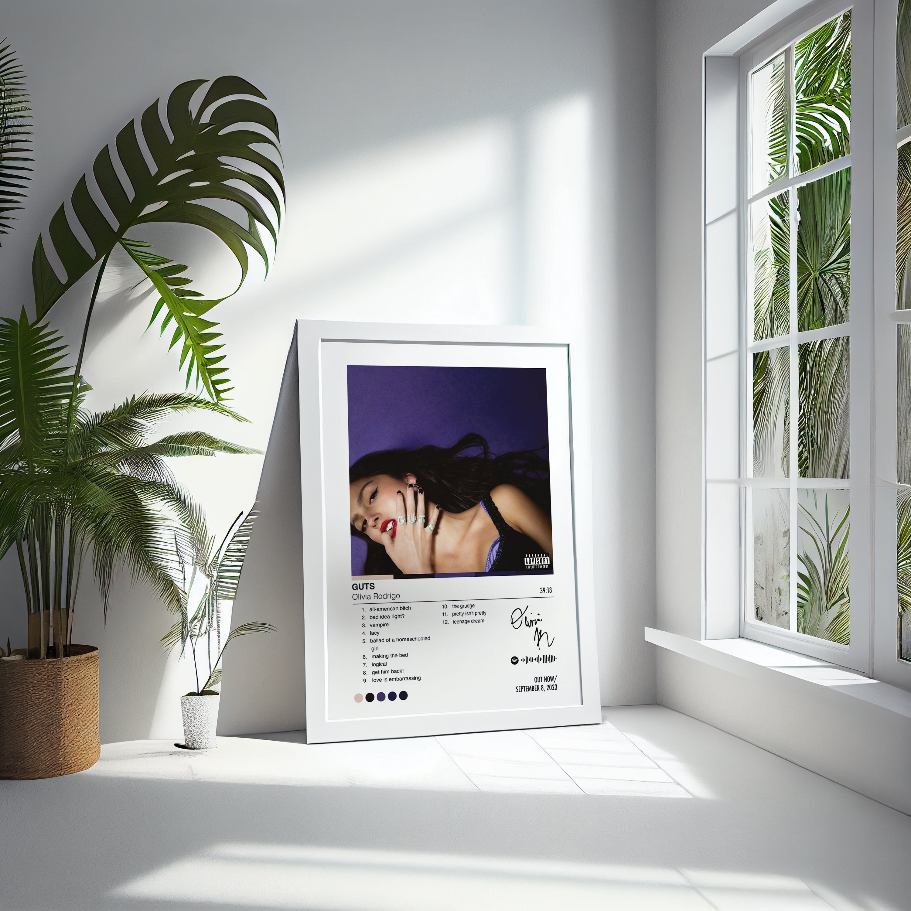 Olivia Rodrigo Guts Album Cover Print, Olivia Rodrigo Poster, Digital ...