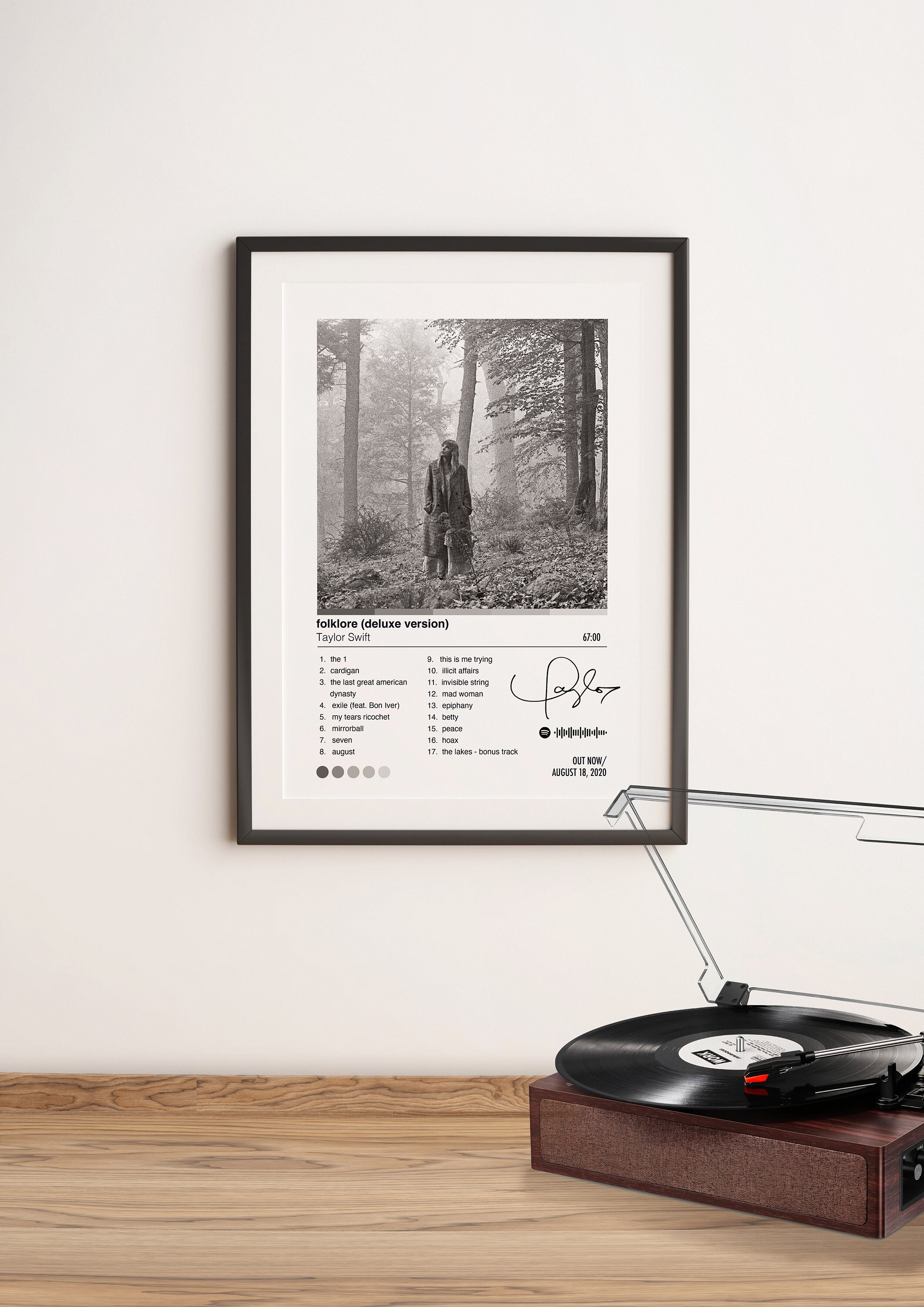 Taylor Swift Folklore Album Cover Wall Art, Taylor Swift Gifts for Her ...