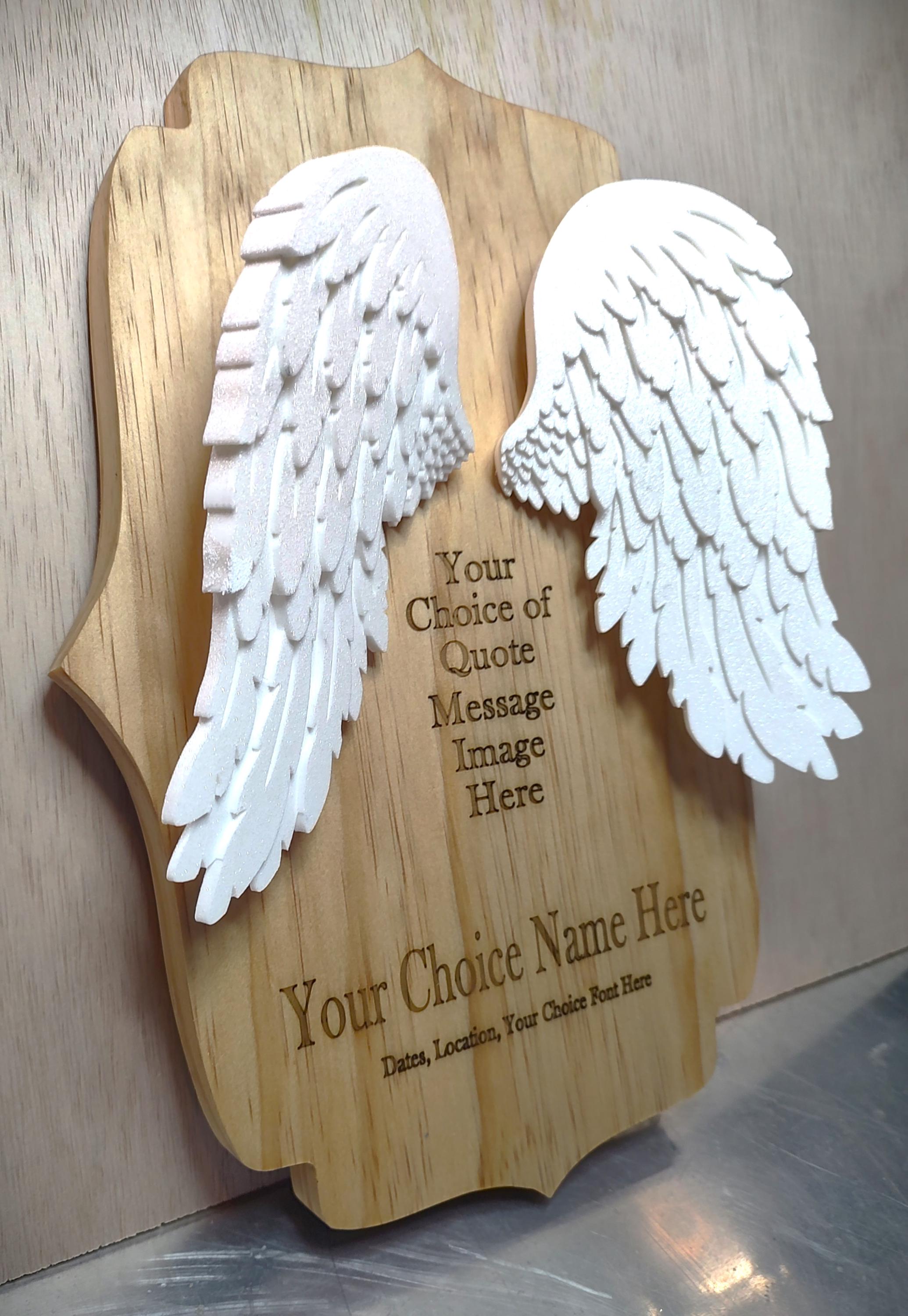 Personalized Angel Wings Memorial Plaque - Etsy