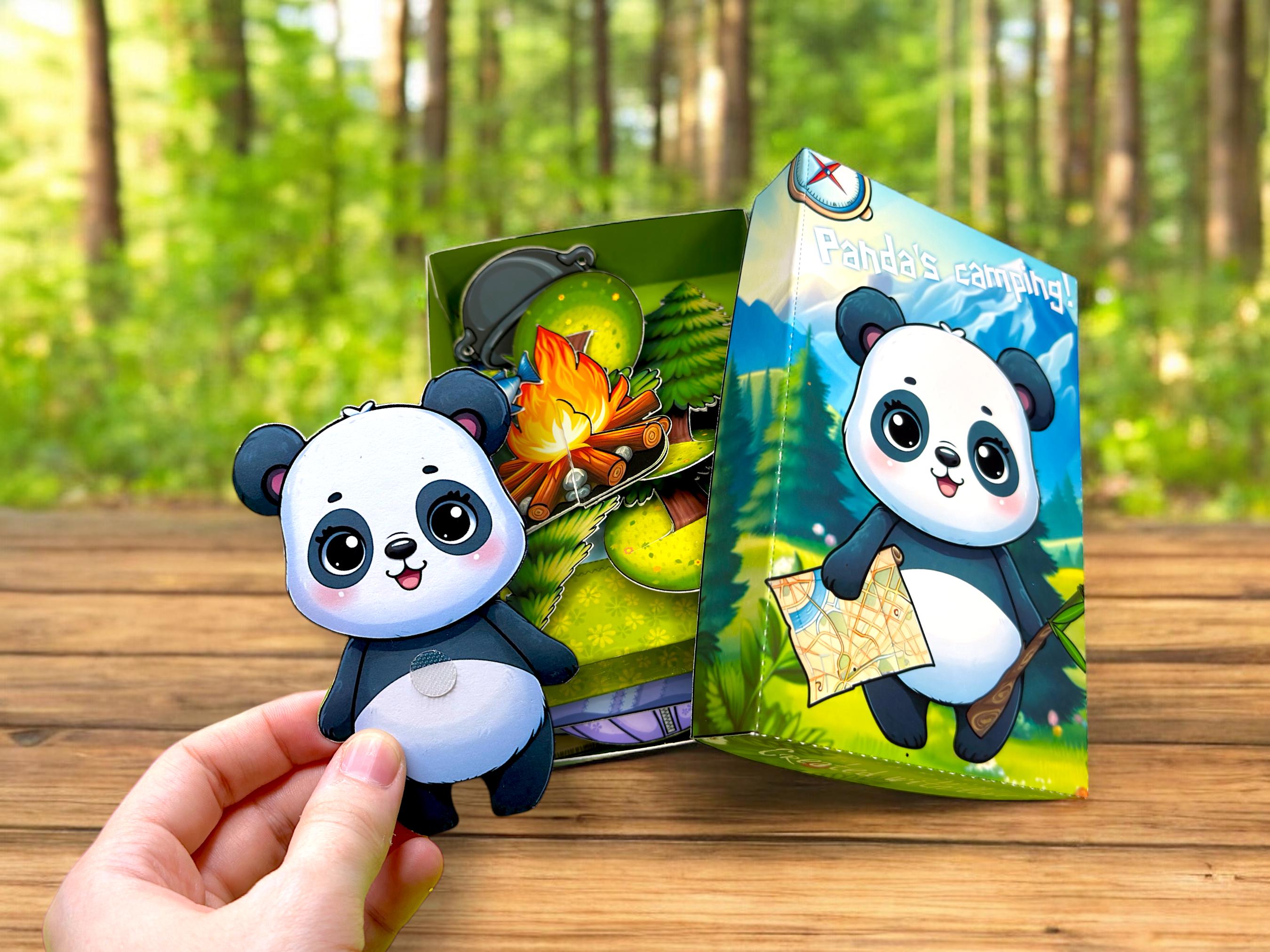 DIY 3D Panda Camping! & House Paper Toy - Printable PDF Craft Kit for ...