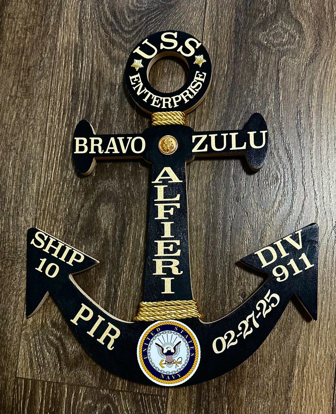 Navy PIR Anchor • Custom Ship Name, Division & Date • Personalized ...