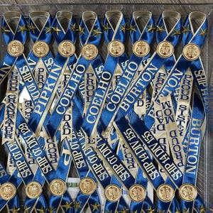 Navy Graduation Pin PIR Personalized Ribbon Gold and Royal Navy - Etsy