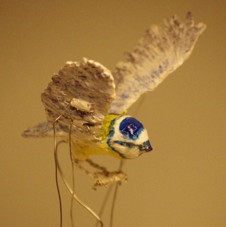 Dreaming of blue Tits Automaton OOAK Unusual Gift Janus Bird Wing ...