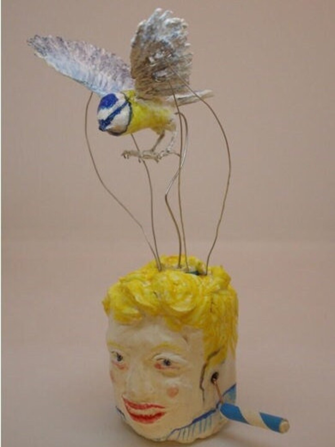 Dreaming of blue Tits Automaton OOAK Unusual Gift Janus Bird Wing ...