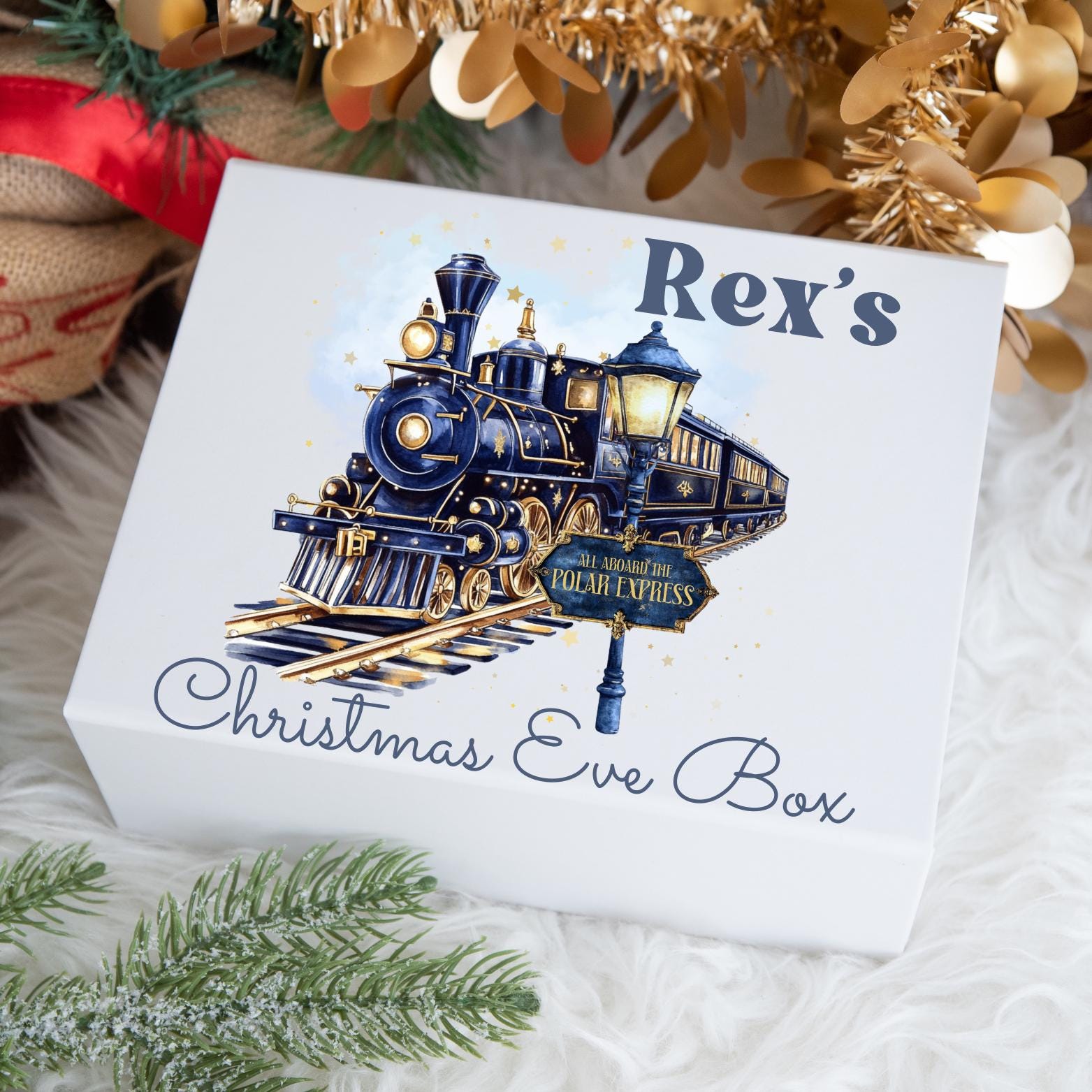 Personalised Christmas Eve Box| Polar Express| Express Train| Magnetic ...