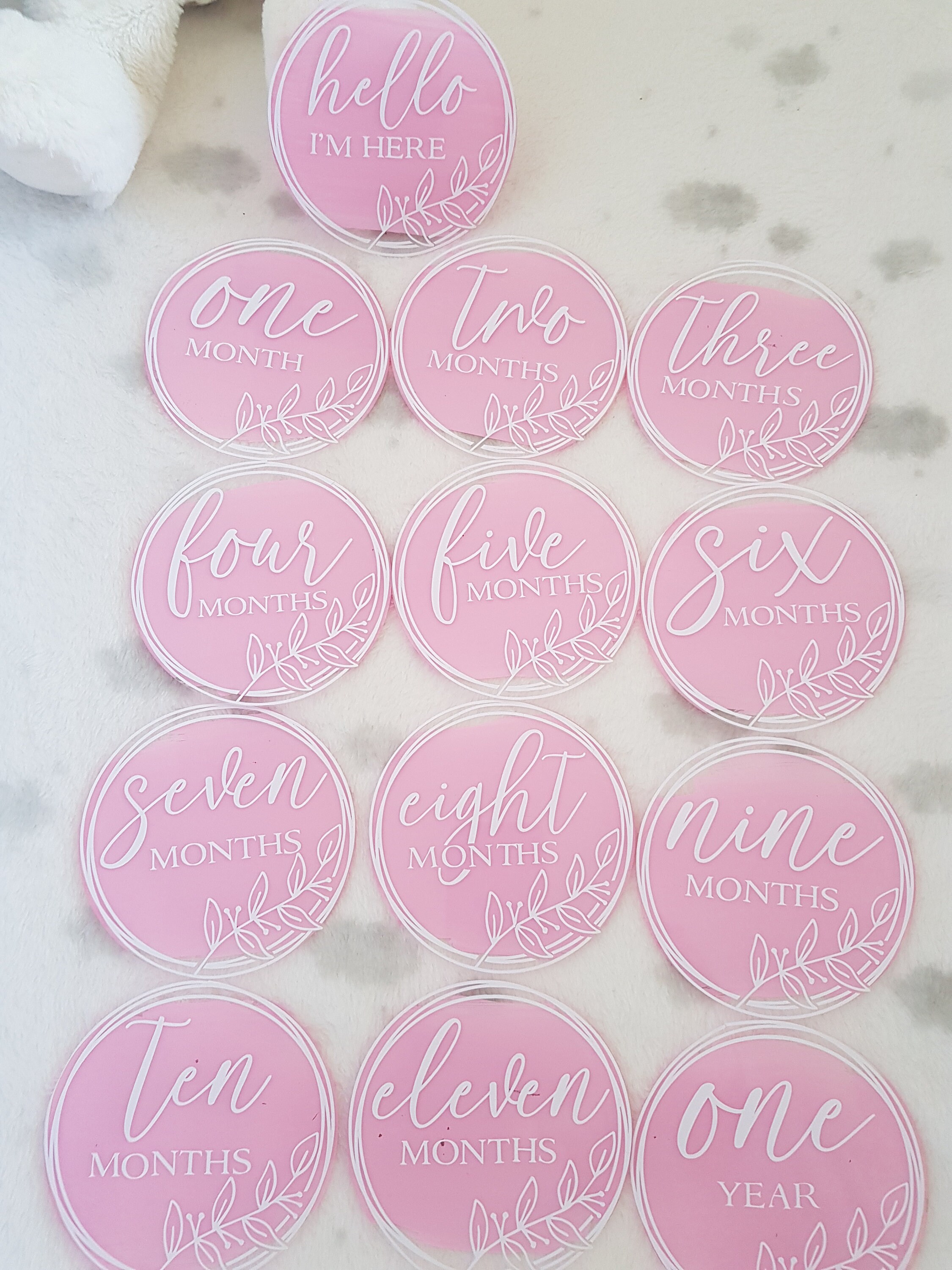 Baby Monthly Milestone Discs Acrylic Discs Hello World - Etsy