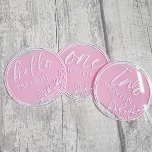 Baby Monthly Milestone Discs | Acrylic Discs | Hello World - Etsy